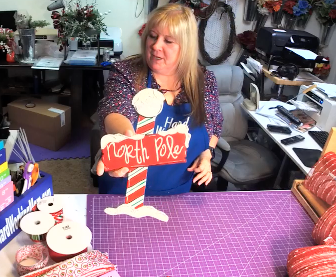 How to make a North Pole Red and White Ruffle Deco Mesh Wreath - Hard ...