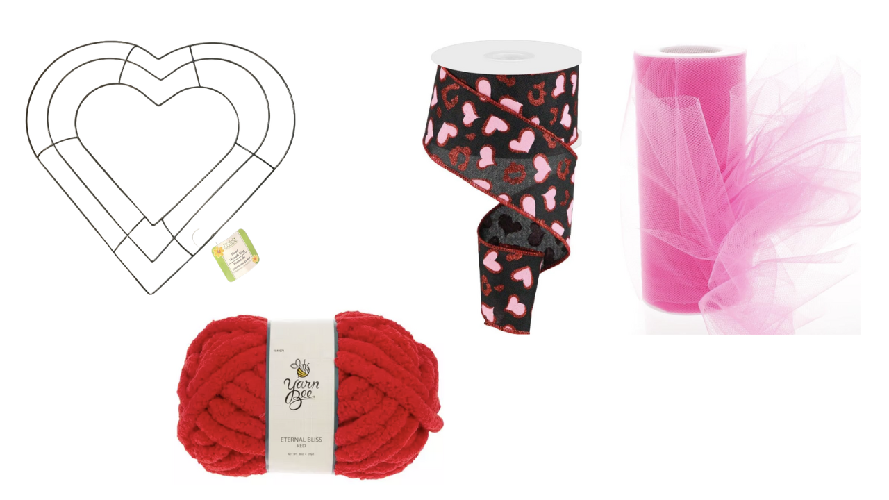 Dollar Tree Heart Wreath - Hard Working Mom