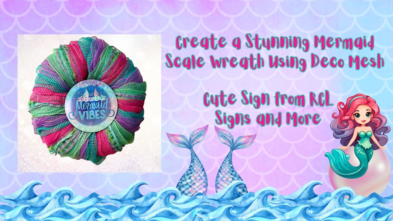 How to Make a Mermaid Scale Wreath with Deco Mesh - Hard Working Mom
