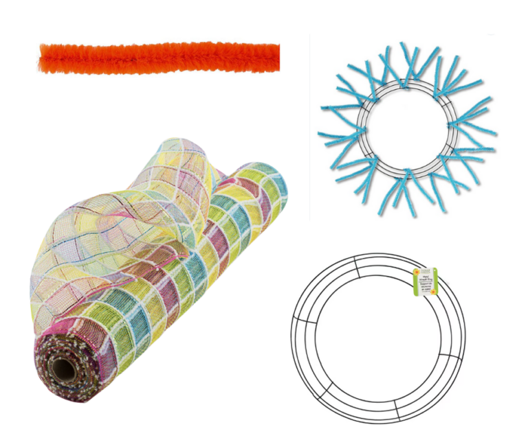 How to Make a 21-Inch Poof with Ruffle Deco Mesh Wreath Using One Mesh ...