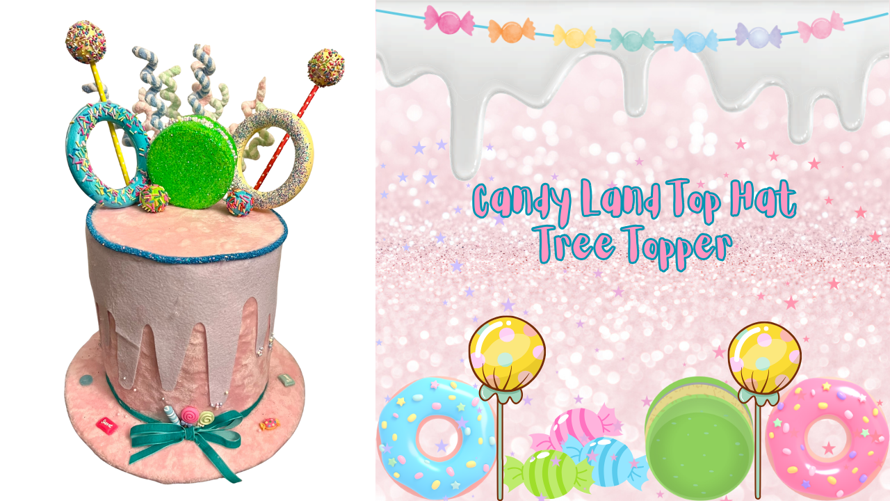 How to Decorate a Candyland-Themed Hat for a Christmas Tree Topper ...