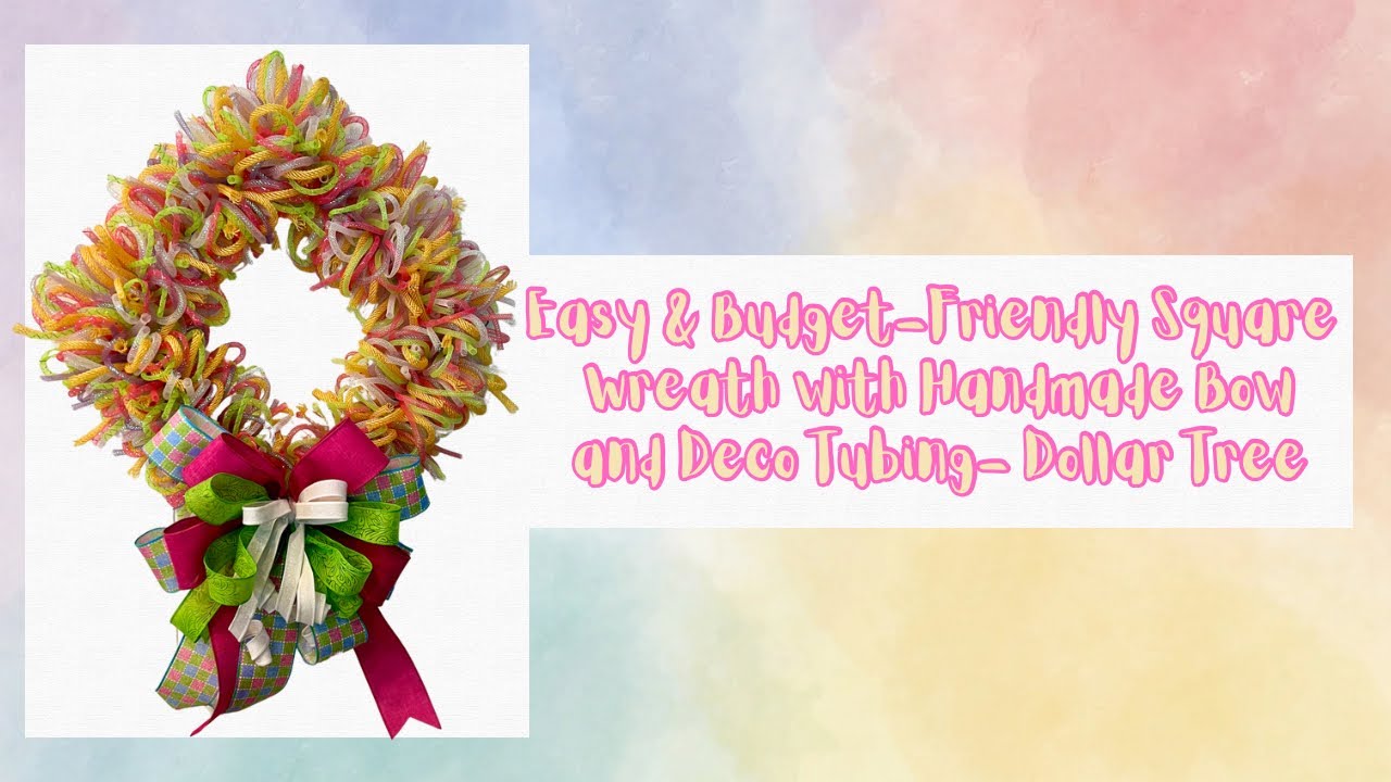 How to Make a Dollar Tree Tubing Wreath on a Square Frame - Hard ...